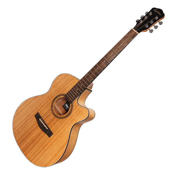 Martinez '41 Series' Folk Size Cutaway Acoustic-Electric Guitar - Natu ...